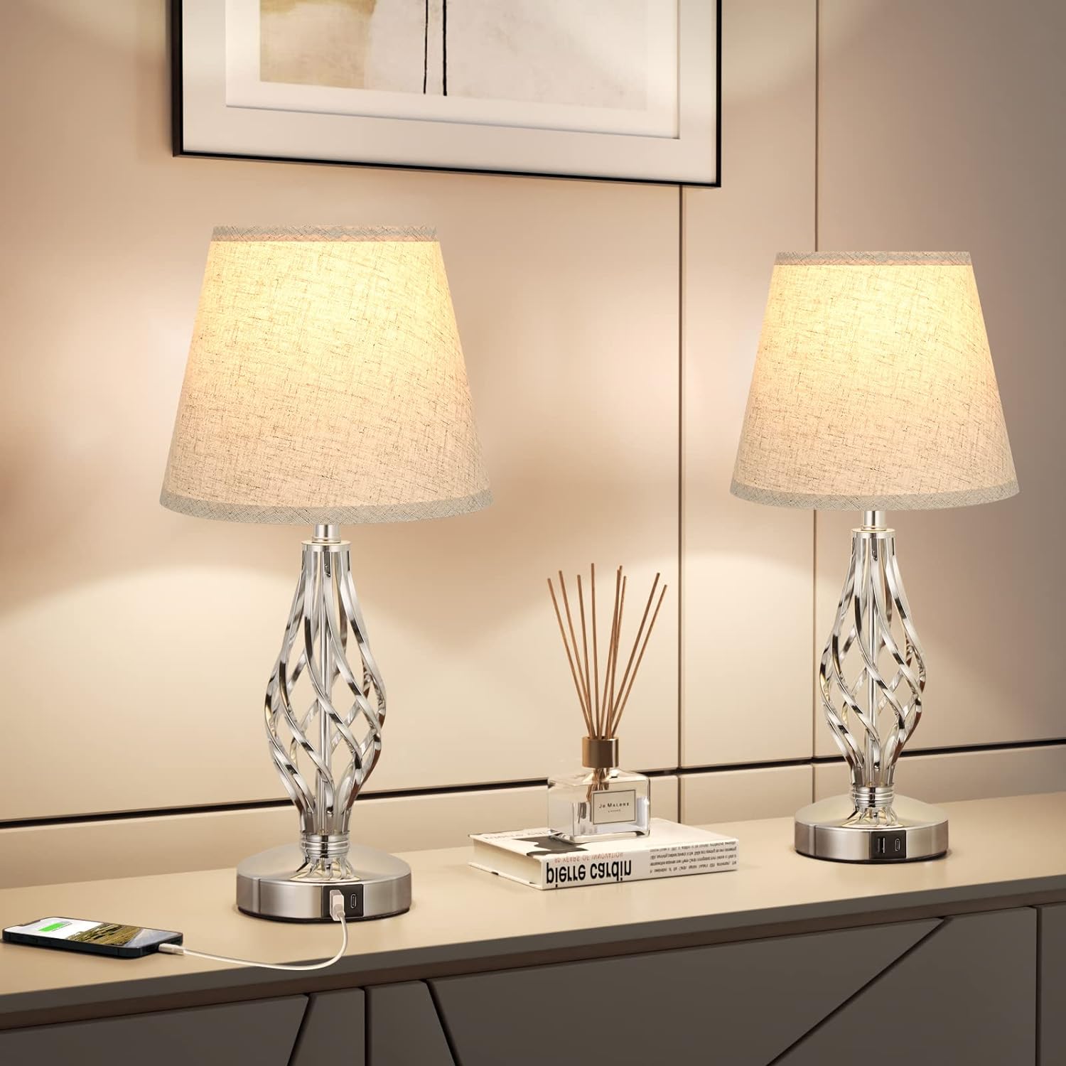 Table Bedside Lamps Set - Liliana